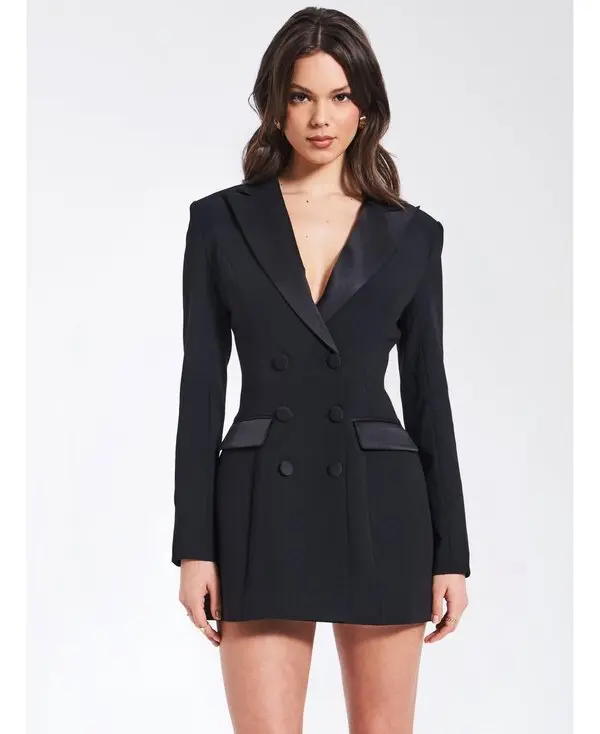 MISS CIRCLE NEW YORK Calista Stretch Crepe Blazer Dress