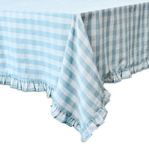 JULISKA Gingham Ruffle Tablecloth, 60 X 120 - Blue
