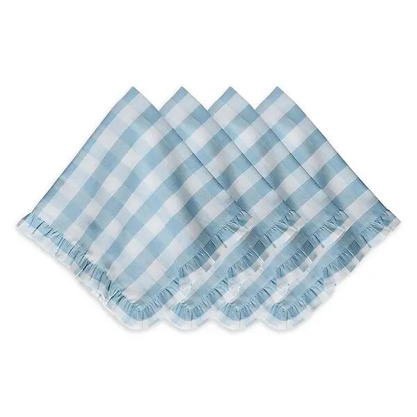 JULISKA Gingham Ruffle Napkins, Set Of 4 - Blue