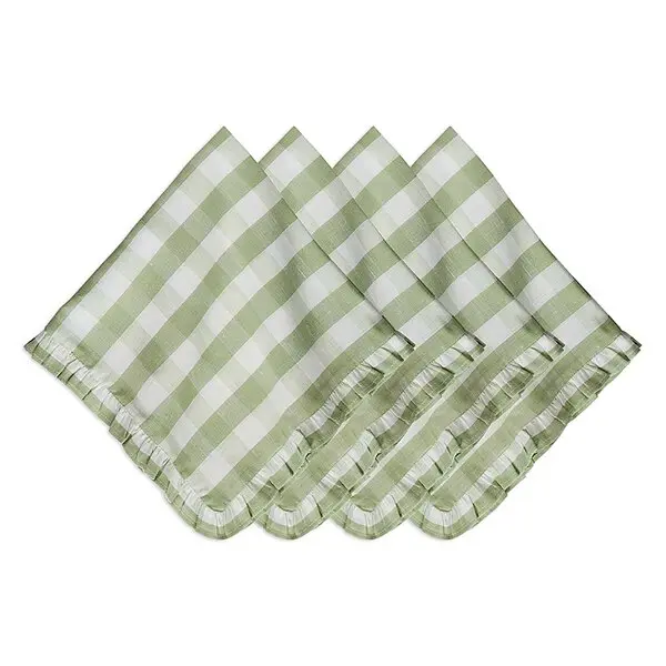 JULISKA Gingham Ruffle Napkins, Set Of 4 - Green