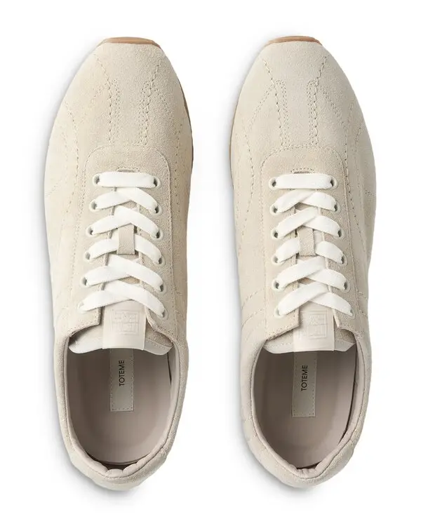 TOTEME Flex Suede Sneakers - Stone