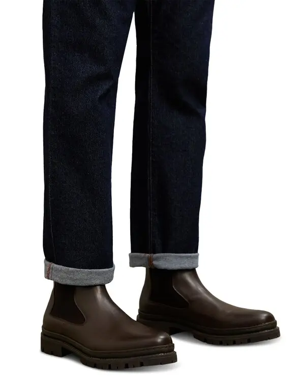 REISS Huxley Leather Chelsea Boots - Dark Brown
