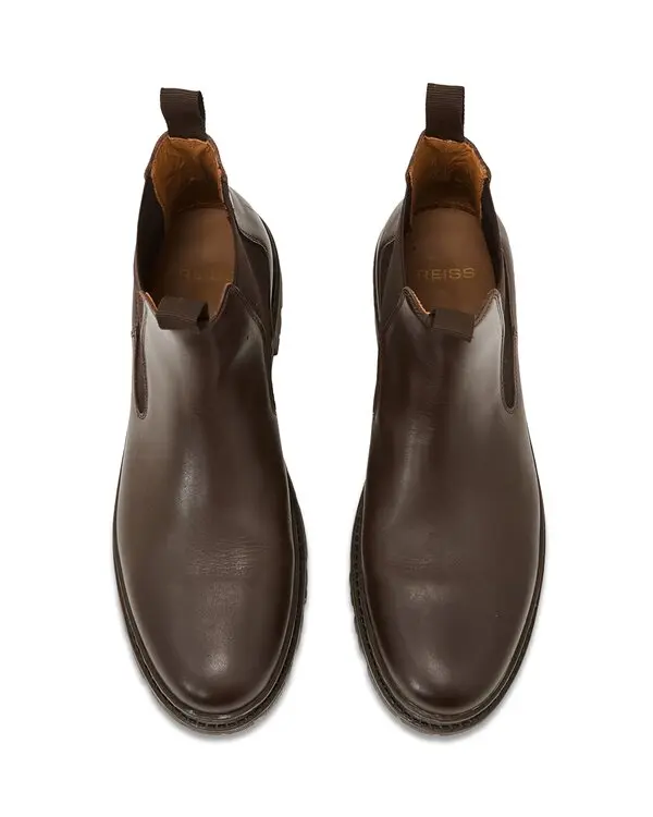 REISS Huxley Leather Chelsea Boots - Dark Brown