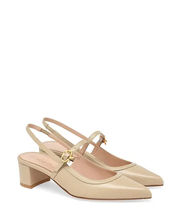 GIANVITO ROSSI Allette Slingback Pumps - Beige Overflow Leather