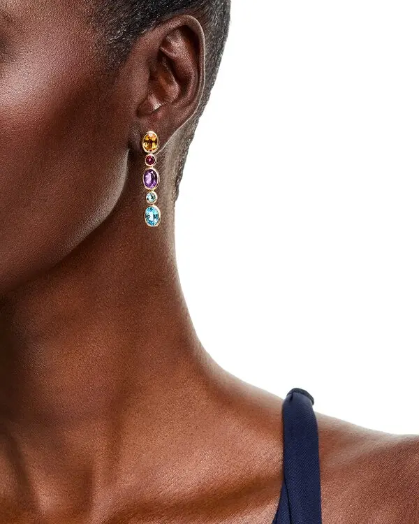 Bloomingdale'S Multi Gemstone Linear Drop Earrings