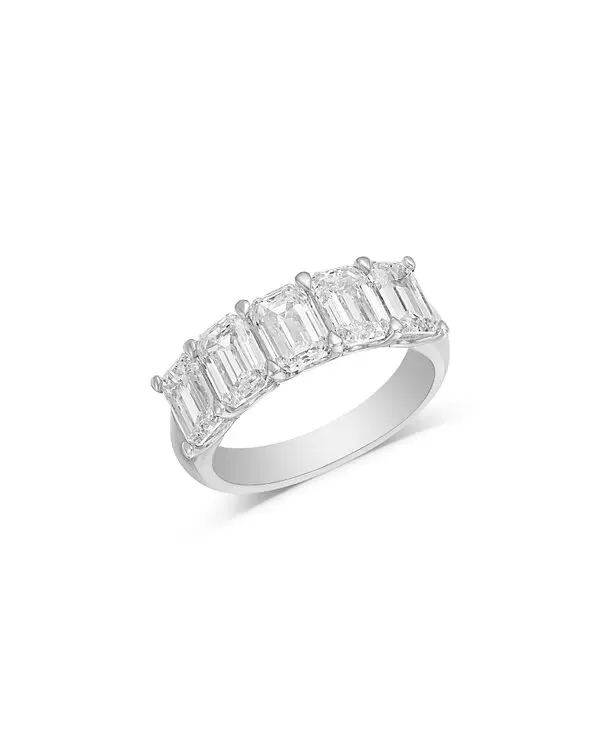 Bloomingdale'S 3.0 Tcw Lab Grown Diamond Emerald Cut Platinum Band - White