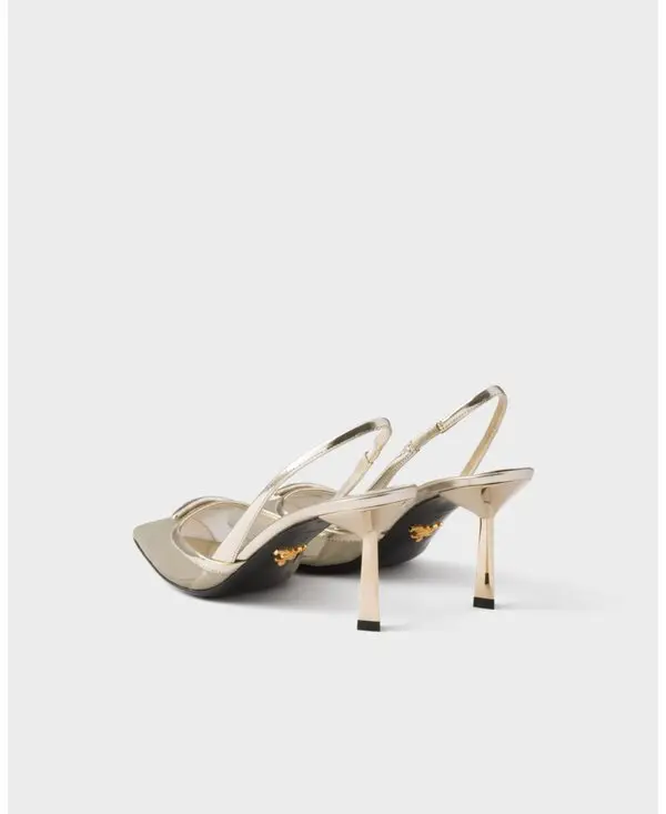 Prada Mesh Fabric Slingback Pumps