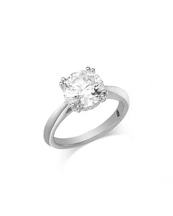 Bloomingdale'S Platinum Lab Grown Diamond Solitaire Engagement Ring 3.15 Tcw - White
