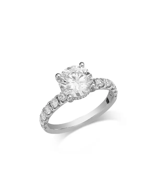 Bloomingdale'S Certified Lab Grown Diamond Hidden Halo Engagement Ring In 2.75 Tcw - Platinum