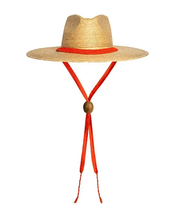 SUNSHINE TIENDA Rancher Palm Straw Hat - Red