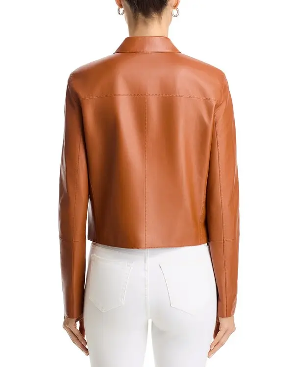Lafayette 148 New York Zip Front Leather Jacket