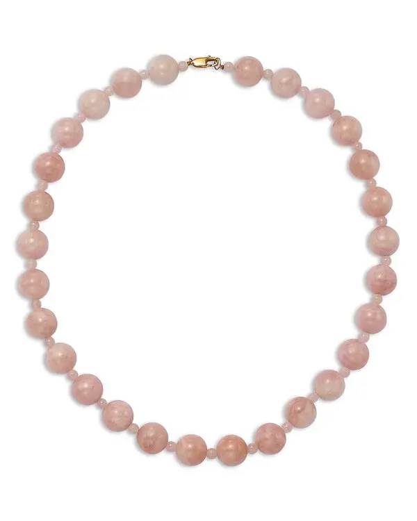 Bloomingdale'S Pink Morganite And 14k Yellow Beaded Collar Necklace - Gold