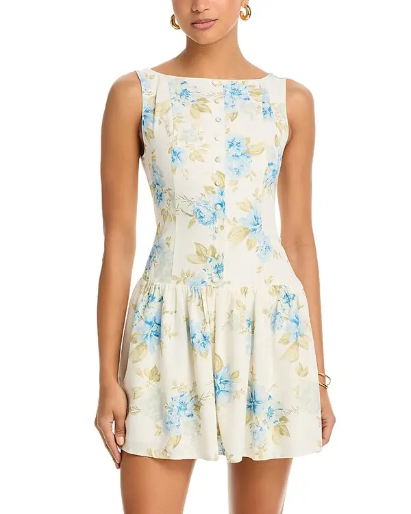 Moon River Floral Minidress - Ivory Multi