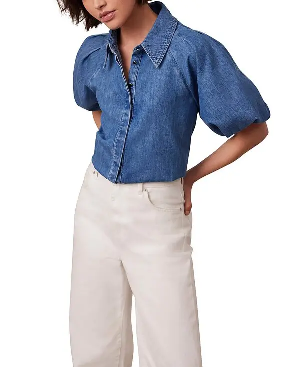Mint Velvet Denim Puff Sleeve Shirt