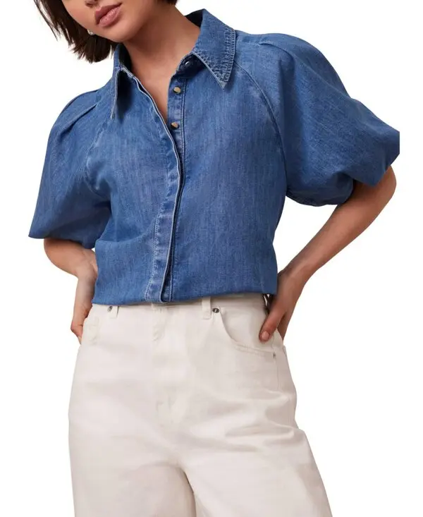 Mint Velvet Denim Puff Sleeve Shirt