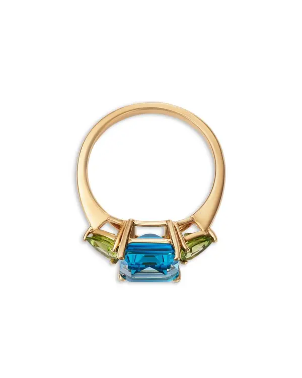 Bloomingdale'S Blue Topaz & Peridot Ring In 14k Yellow