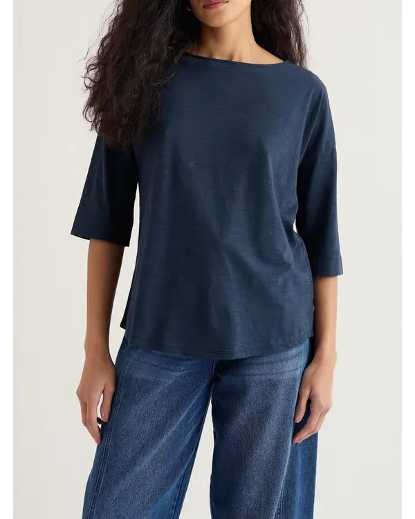 SEASALT CORNWALL Tremayne Quay 3/4 Sleeve Jersey T-shirt - Maritime