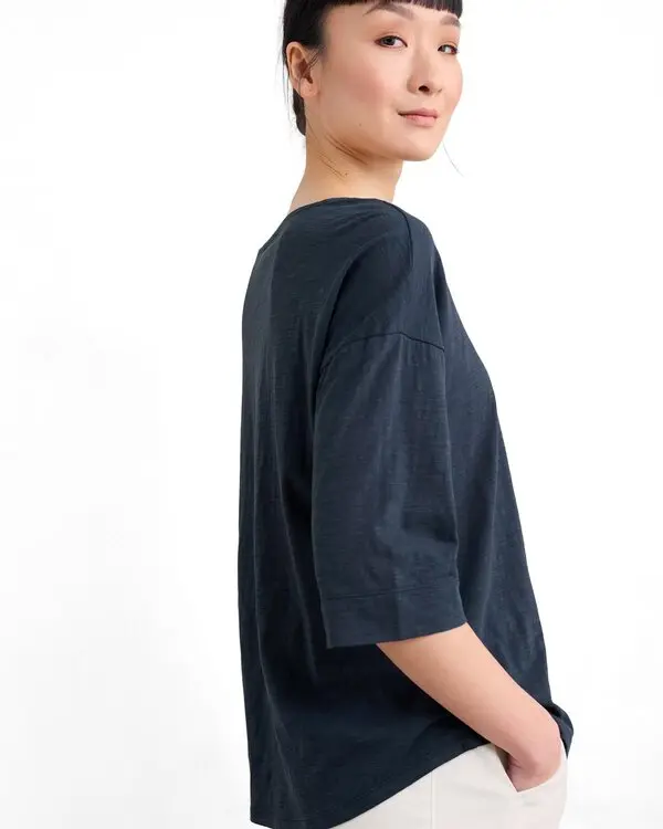SEASALT CORNWALL Tremayne Quay 3/4 Sleeve Jersey T-shirt - Maritime