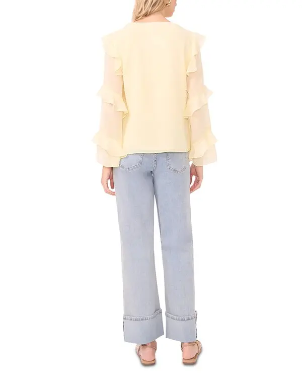 1.State Long Sleeve Ruffle Top
