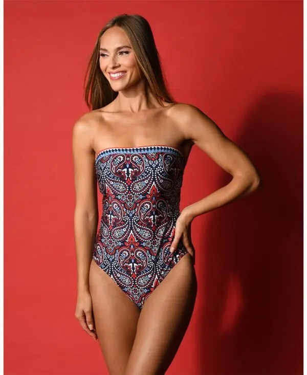 SUNSHINE 79 Americana Paisley Bandeau One Piece