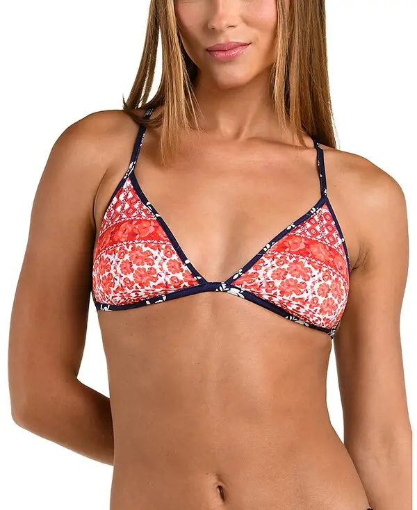SUNSHINE 79 Flowers And Stripes Reversible Triangle Bra Top - Multi