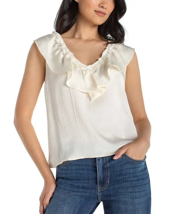 LIVERPOOL Ruffled Sleeveless Top