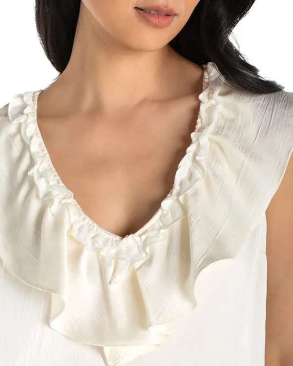 LIVERPOOL Ruffled Sleeveless Top