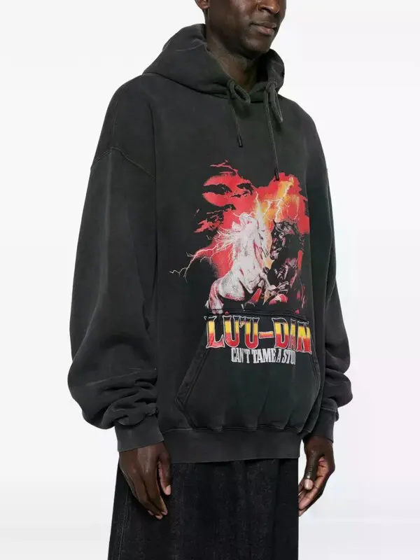 LỰU ĐẠN Graphic-print Oversized Hoodie