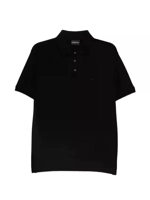 Emporio Armani Logo-embroidered Polo Shirt - Black