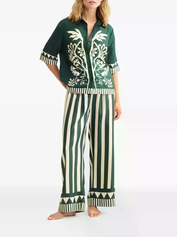 ERES Pacha Striped-pattern Trousers - Green