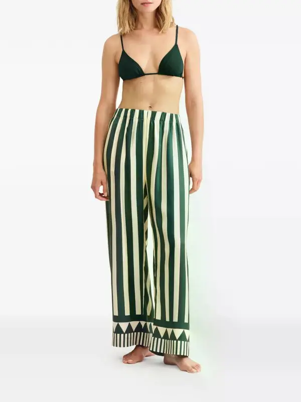 ERES Pacha Striped-pattern Trousers - Green