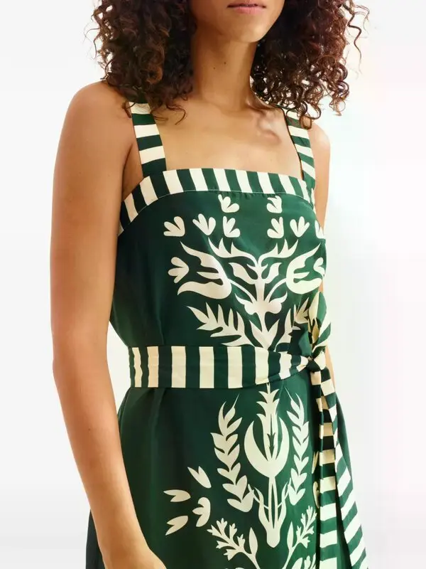 ERES Lakshya Floral-print Striped Midi Dress