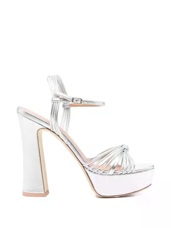 MALONE SOULIERS Knotted Strappy Platform Sandals - Silver