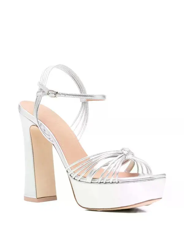 MALONE SOULIERS Knotted Strappy Platform Sandals - Silver