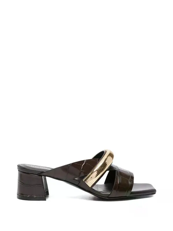 DONNARÌ Croc-effect Strap Sandals