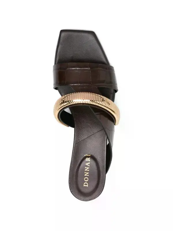 DONNARÌ Croc-effect Strap Sandals