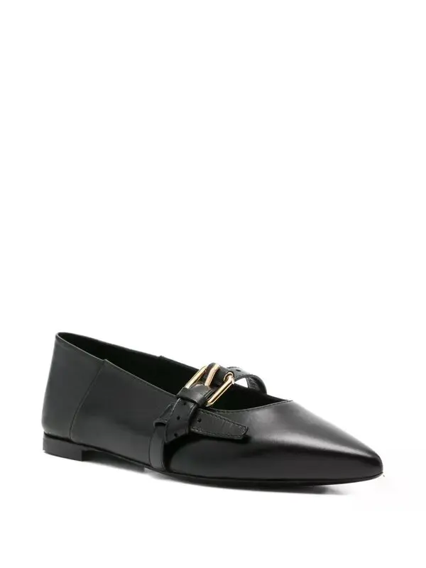 Moschino Buckle Strap Ballet Flats