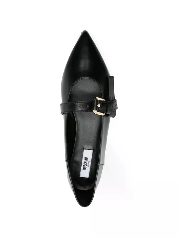 Moschino Buckle Strap Ballet Flats