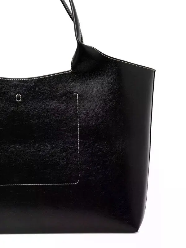 Moschino Logo Appliqué Tote - Black