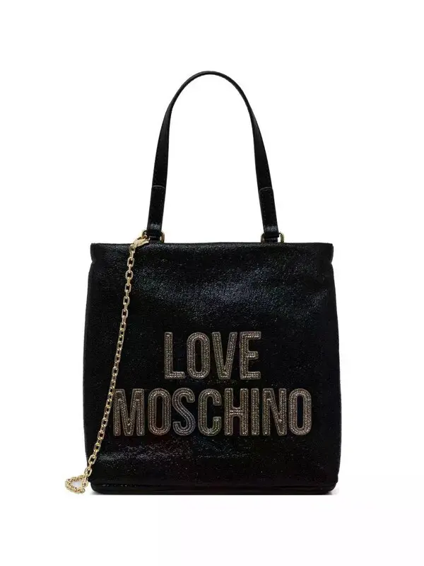 Moschino Embellished Lettering Tote