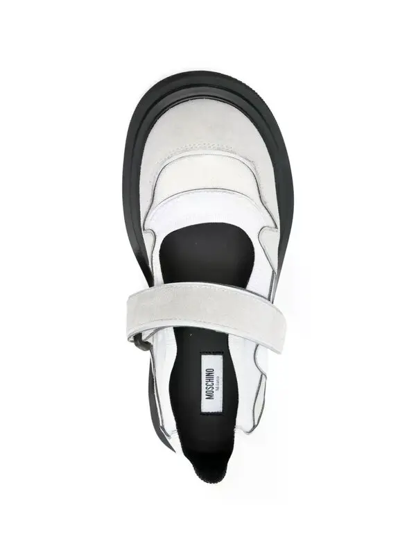 Moschino Panelled Leather Ballet Flats