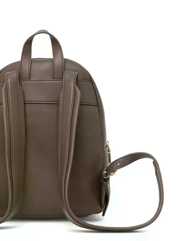 Moschino Quilted Logo-plaque Backpack - Brown