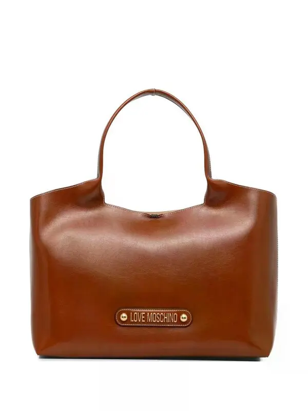 Moschino Logo-applique Tote Bag - Brown