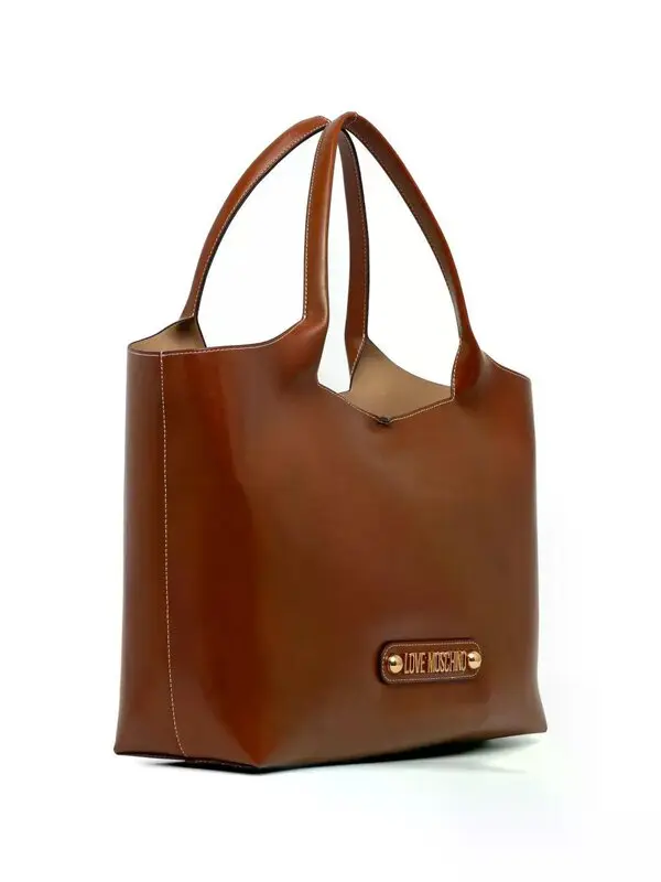 Moschino Logo-applique Tote Bag - Brown