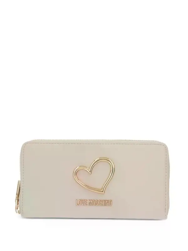 Moschino Heart-detail Wallet - Neutrals