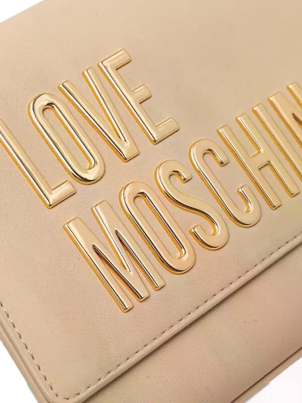 Moschino Logo-plaque Chain Tote - Neutrals