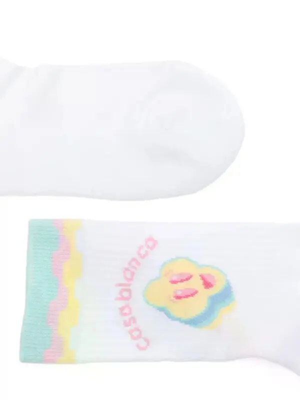 Casablanca Logo Trim Crew Socks