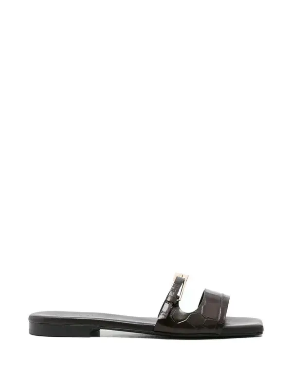 DONNARÌ Leather Sandals With Buckle Detail