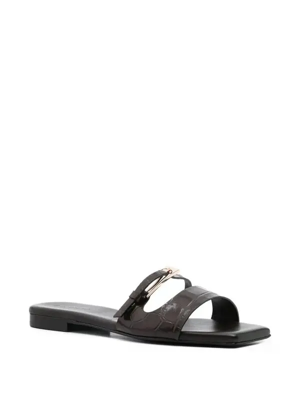 DONNARÌ Leather Sandals With Buckle Detail