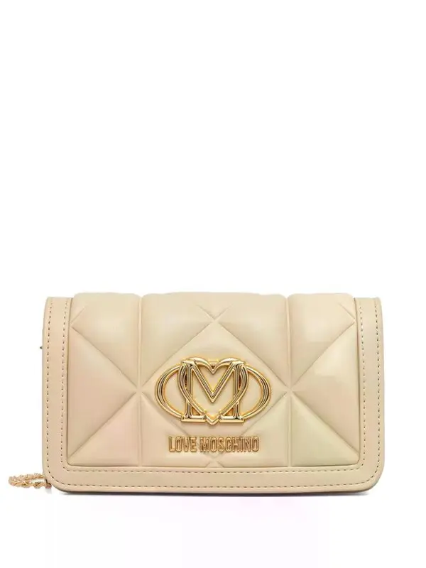 Moschino Quilted Mini Bag With Chain Strap - Neutrals
